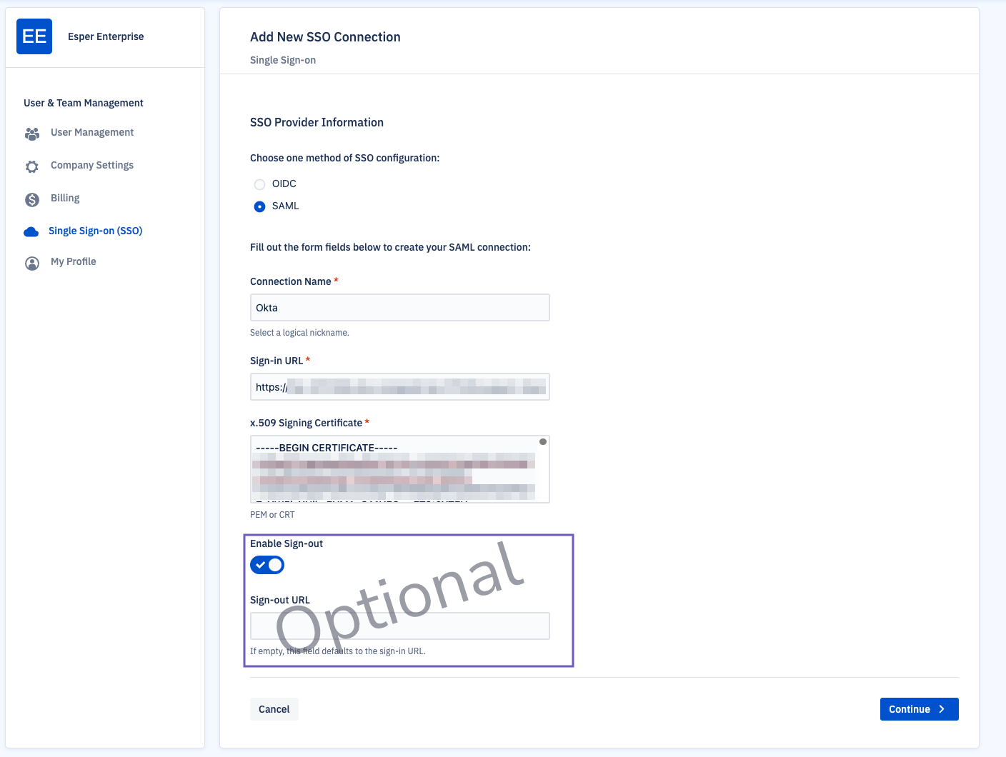 Set Up Single Sign-On (SSO) – Esper Help