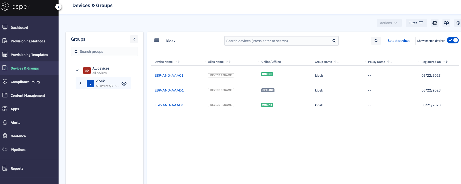 Introduction to Devices and Groups – Esper Help