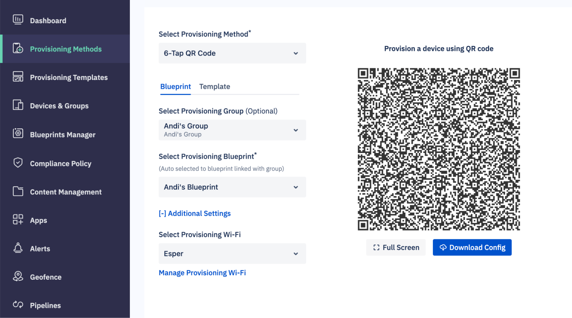 6-tap QR Code Provisioning – Esper Help