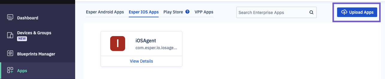 Managing iOS Applications – Esper Help