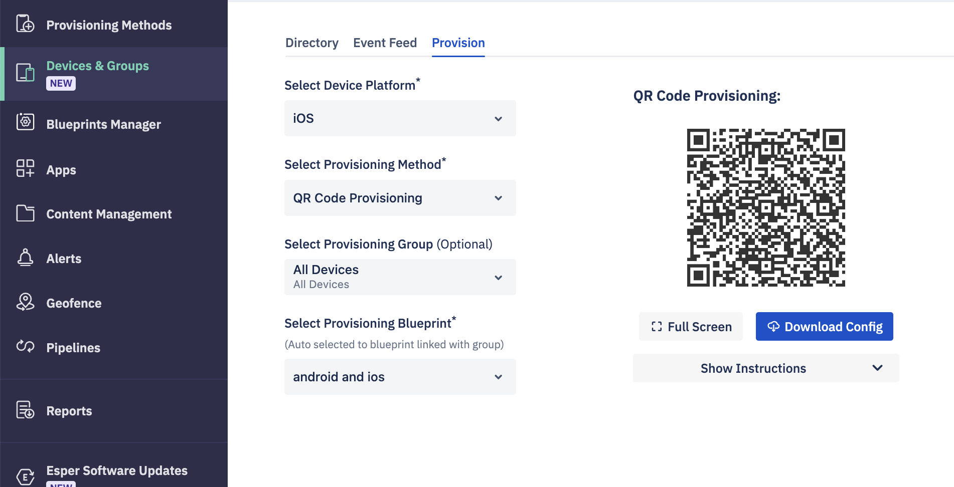 Ios Onboarding With Direct Profile Qr Code Esper Help 