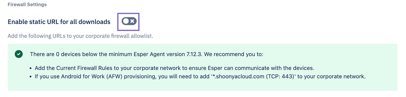 Firewall Settings – Esper Help